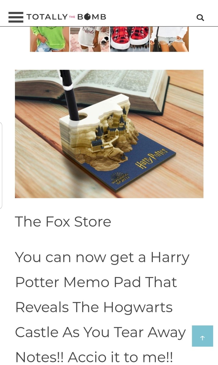 Harry Potter Memo Pad, When You Tear Away The Pages, Hogwarts Castle Is ...